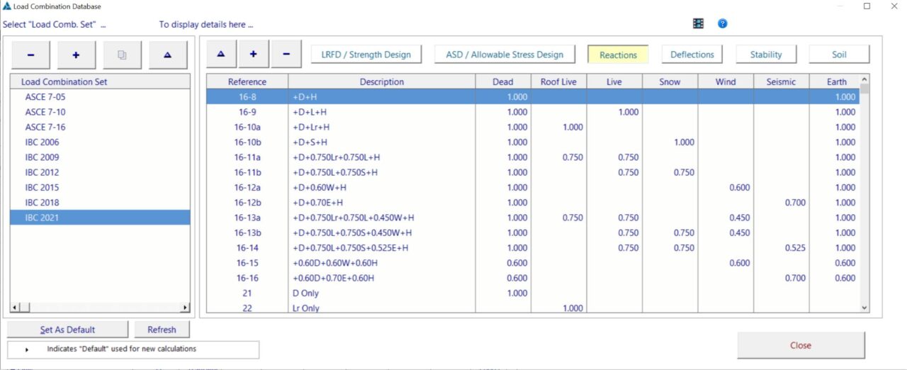Databases - ENERCALC