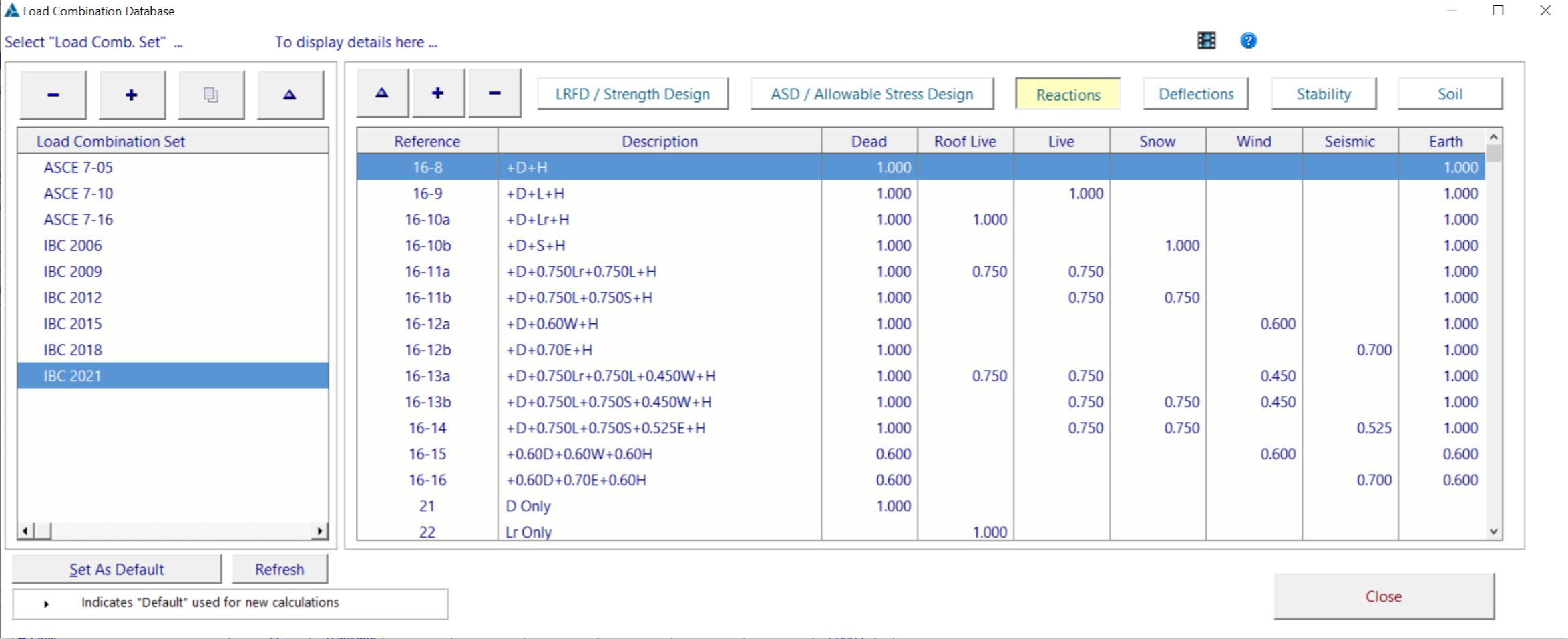 Databases - ENERCALC